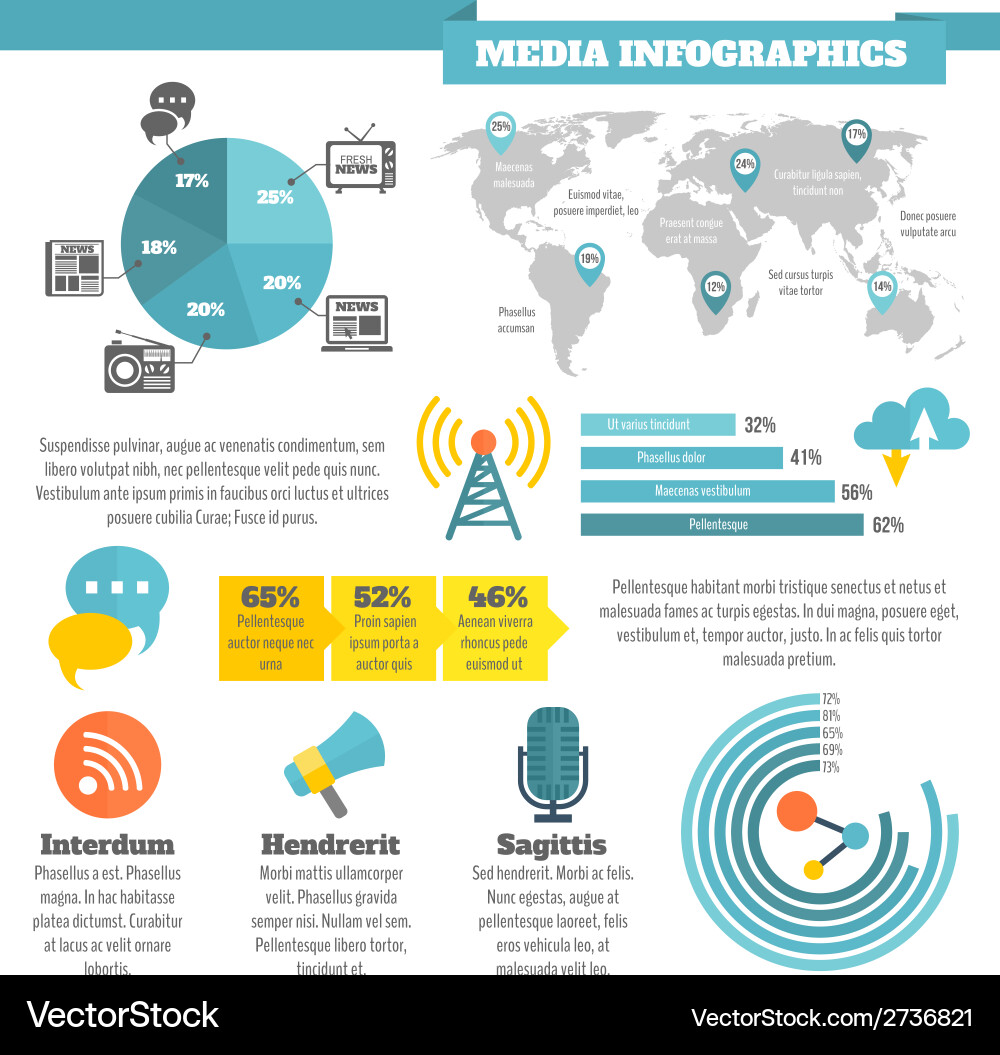 Media infographics Royalty Free Vector Image - VectorStock