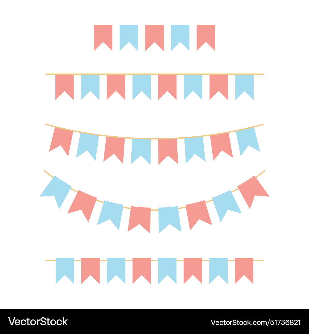 Party colorful flags celebration event birthday Vector Image