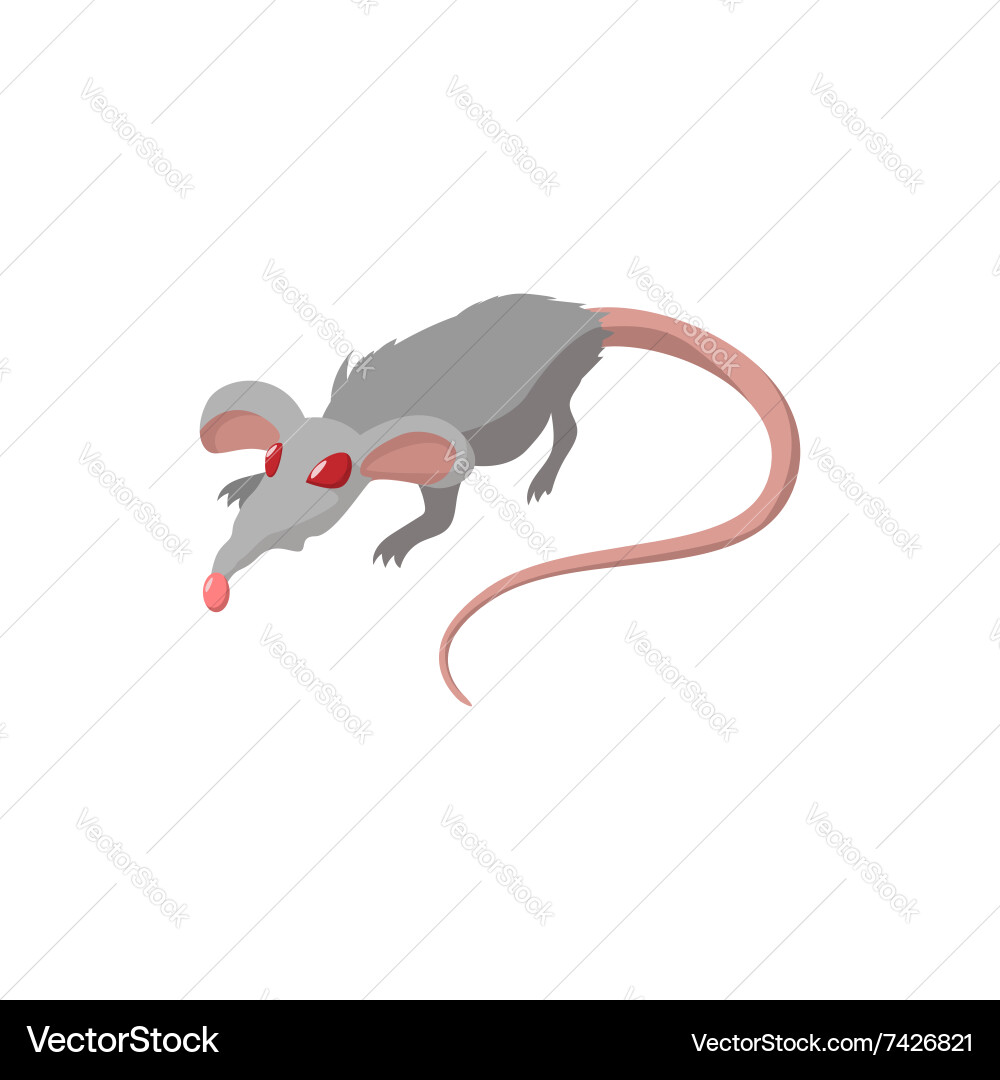 Rat with red eyes cartoon icon Royalty Free Vector Image