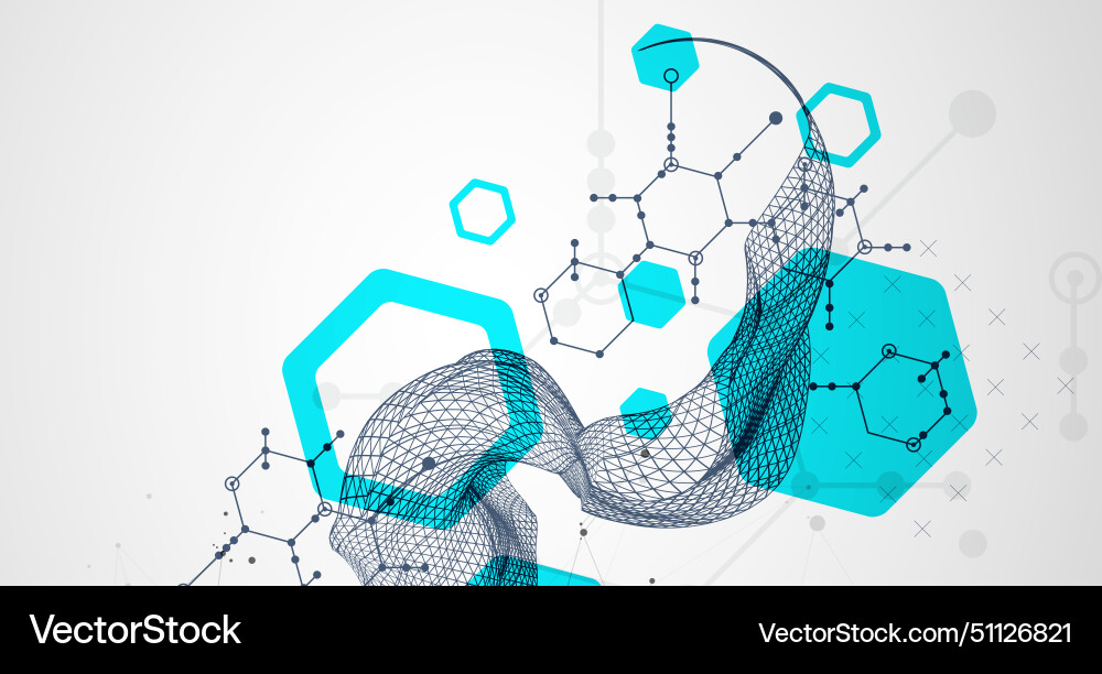 Scientific and technological background wireframe Vector Image