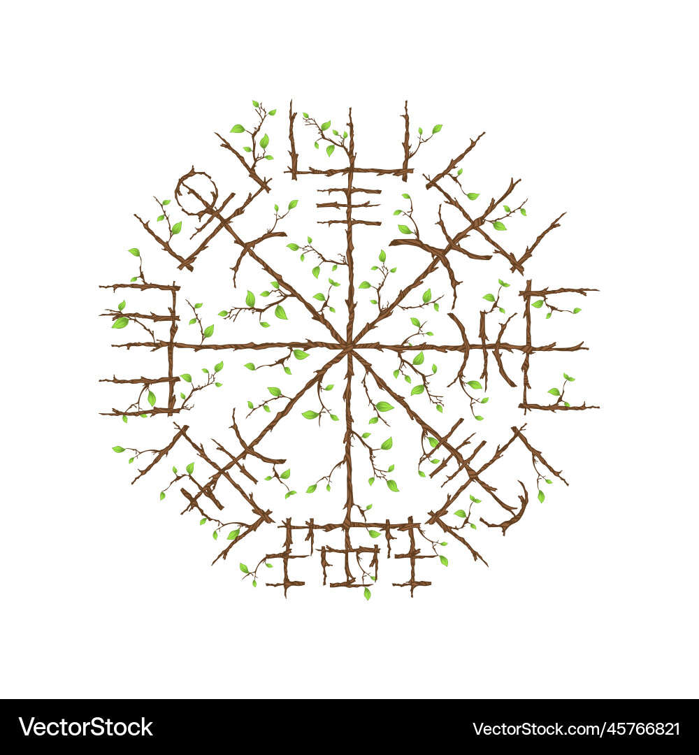 Vegvisir Scandinavian Rune Symbol Royalty Free Vector Image