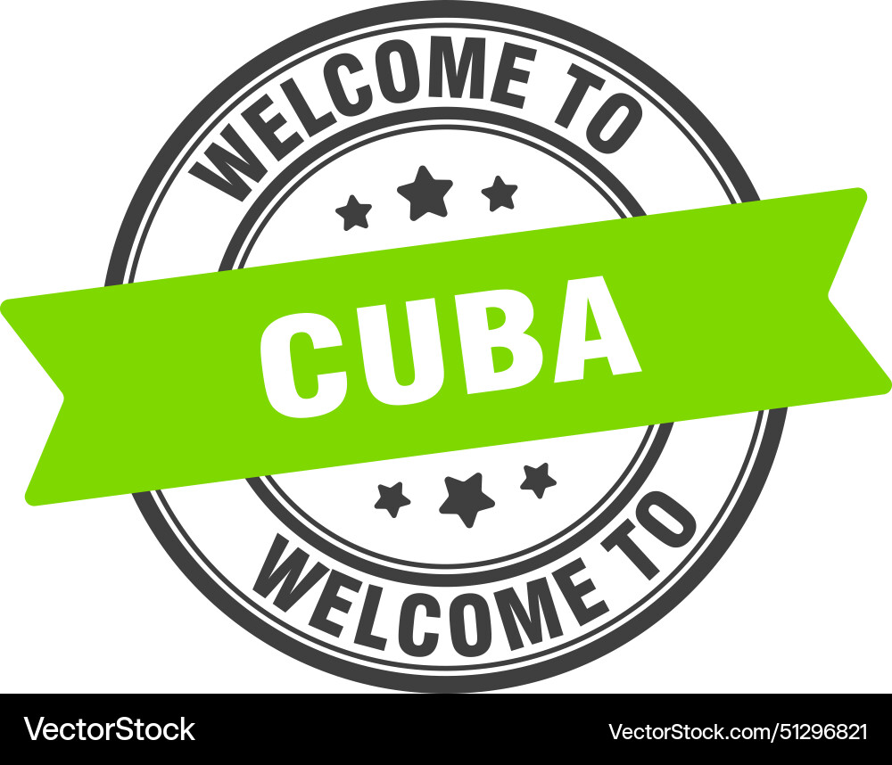 Welcome to cuba stamp round sign Royalty Free Vector Image