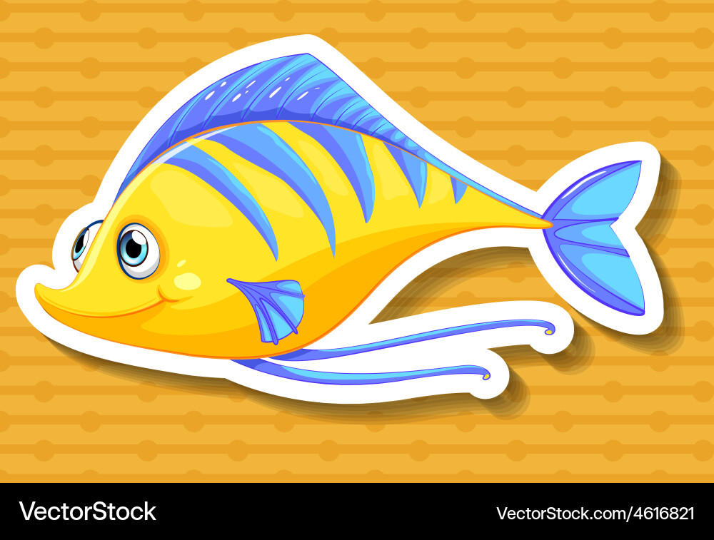 Yellow fish Royalty Free Vector Image - VectorStock