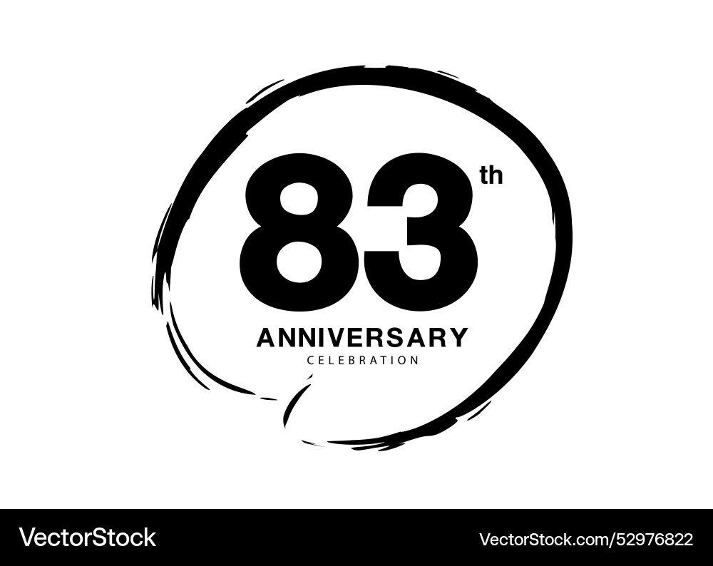 83 years anniversary celebration logo black Vector Image