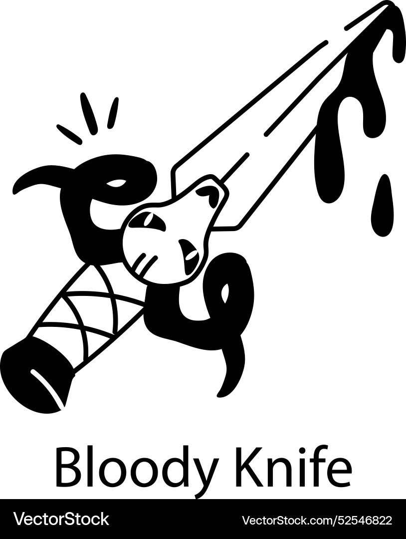 Bloody knife Royalty Free Vector Image - VectorStock