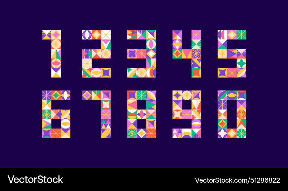 Circus geometrical numbers Royalty Free Vector Image