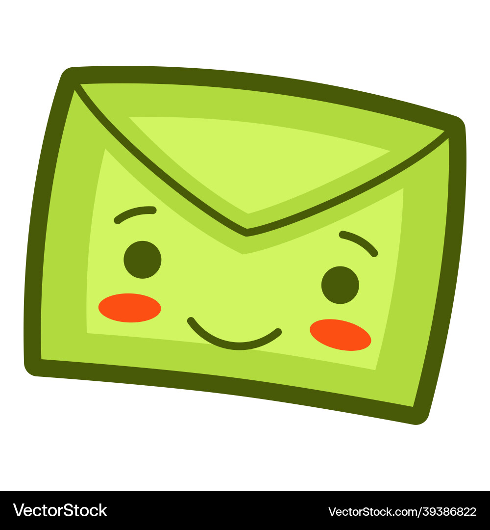 Envelope in cartoon style cute Royalty Free Vector Image