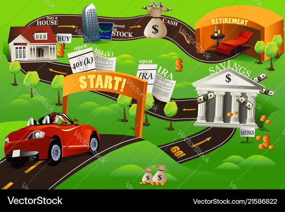 Financial roadmap Royalty Free Vector Image - VectorStock