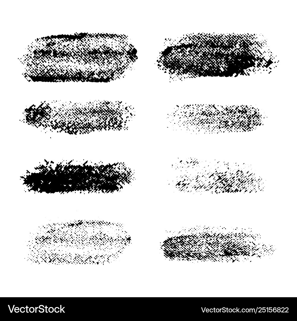 Painted grunge stripes set black labels Royalty Free Vector