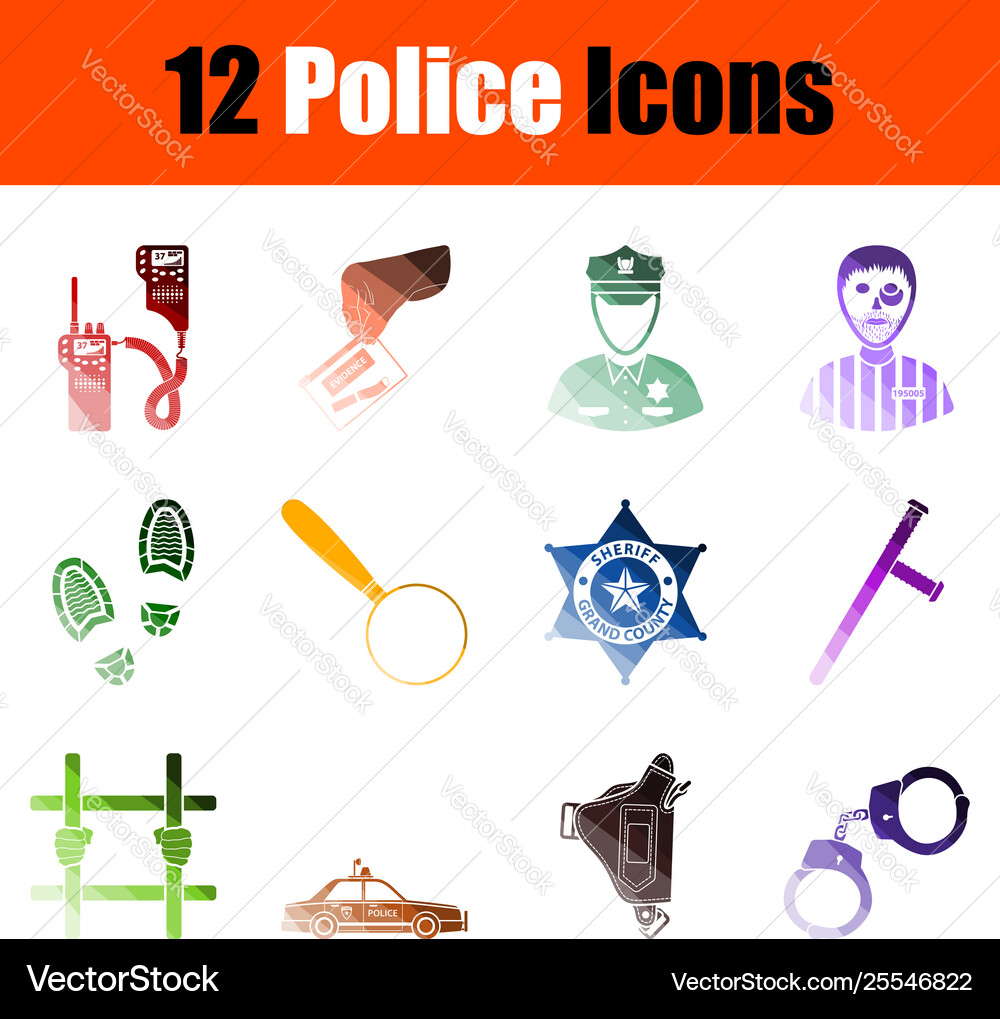 Police icon set Royalty Free Vector Image - VectorStock