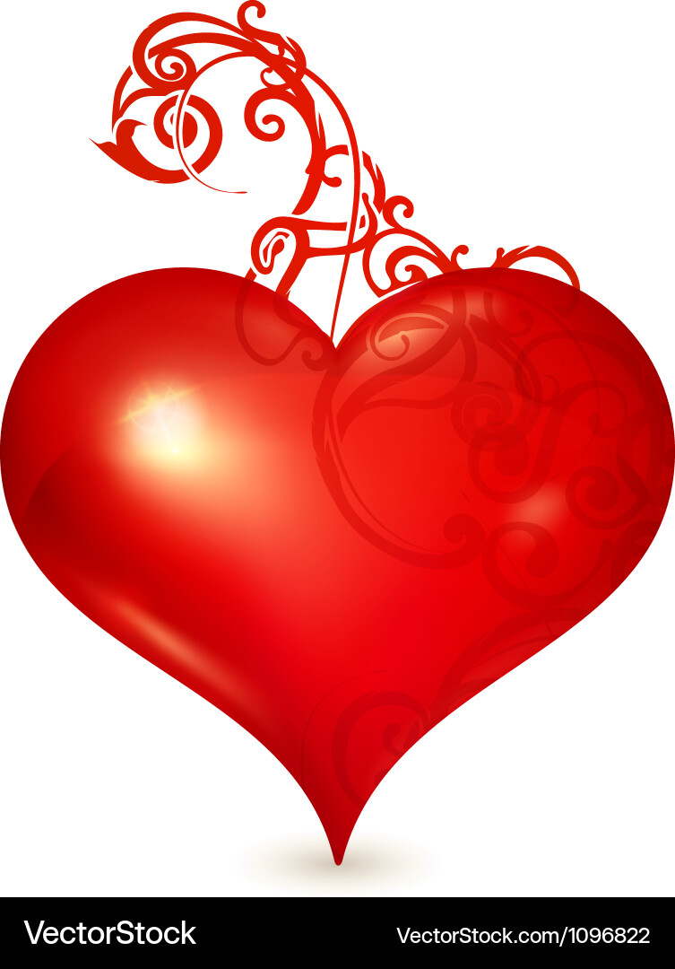 Red heart Royalty Free Vector Image - VectorStock