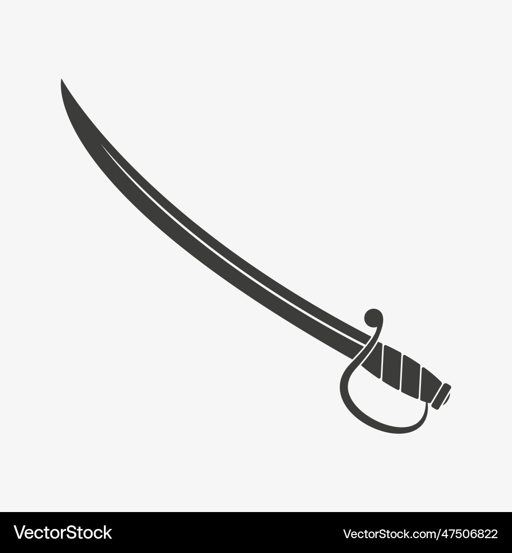 Scimitar sword icon saber or cavalry sign Vector Image