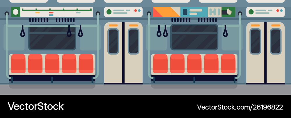 Subway or underground car interior Royalty Free Vector Image