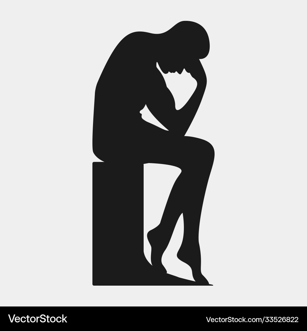Thinker silhouette Royalty Free Vector Image - VectorStock