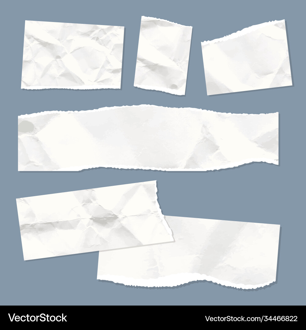 Torn Wrinkled Paper Notes Royalty Free Vector Image