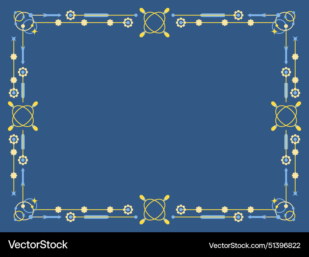 Vintage atompunk style frame with gears and light Vector Image