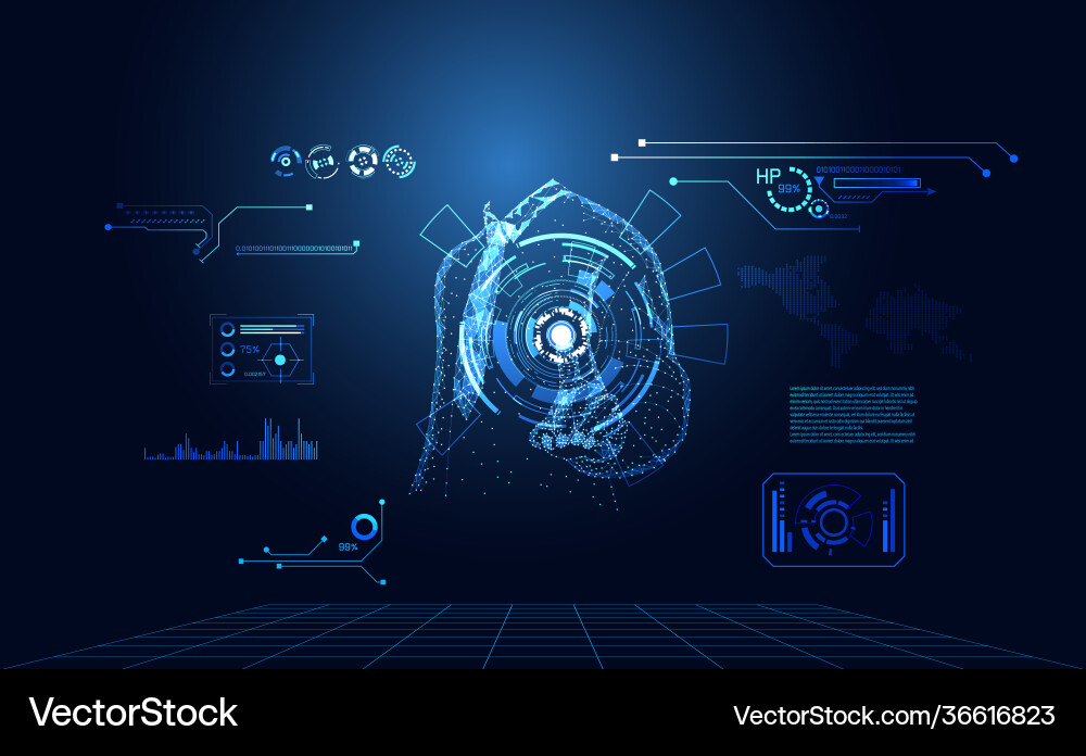 Abstract technology world digital link network Vector Image