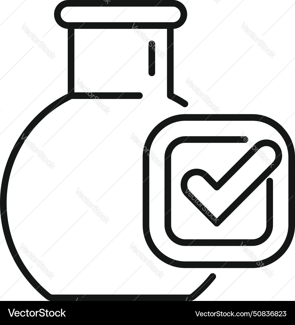 Chemical tested product icon outline Royalty Free Vector