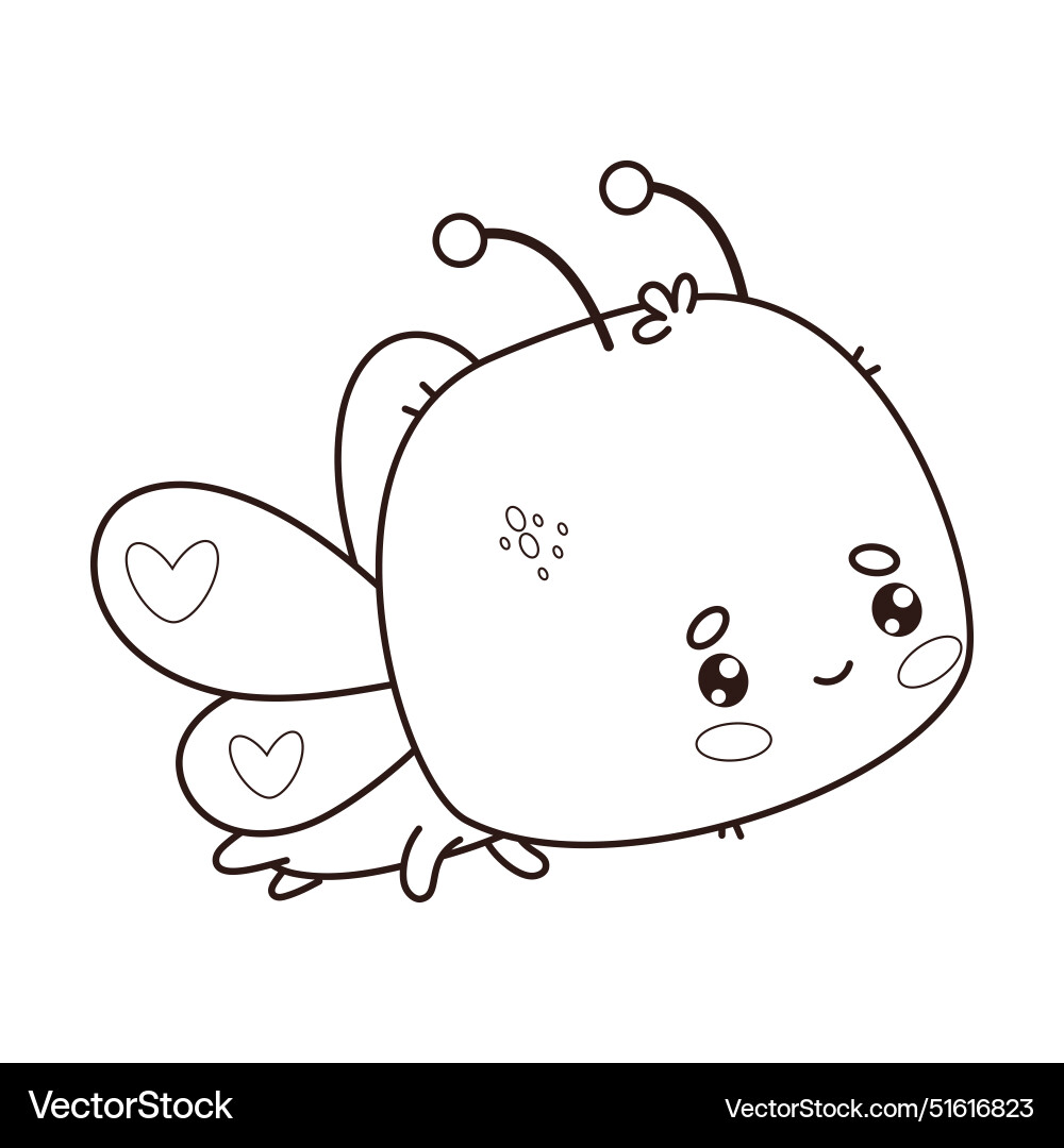 Cute flying butterfly character outline insect Vector Image Cute flying butterfly character outline insect Vector Image