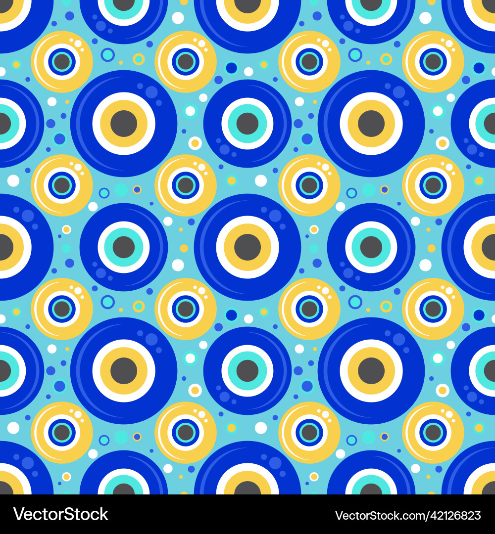 Evil eye seamless pattern symbol of protection Vector Image