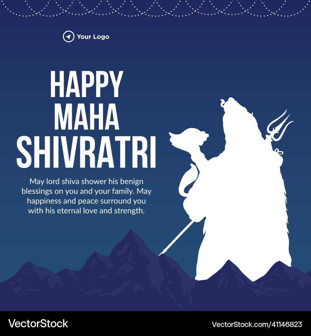 Happy maha shivratri banner design Royalty Free Vector Image