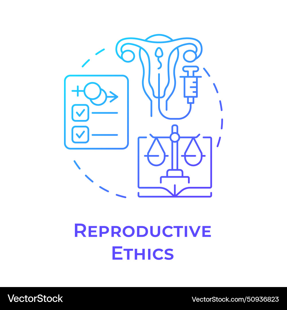 Reproductive ethics blue gradient concept icon Vector Image