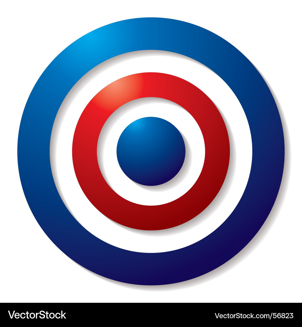 Tricolor target Royalty Free Vector Image - VectorStock