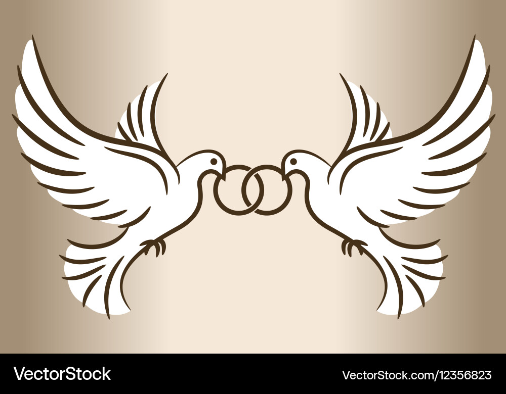 Two doves Royalty Free Vector Image - VectorStock
