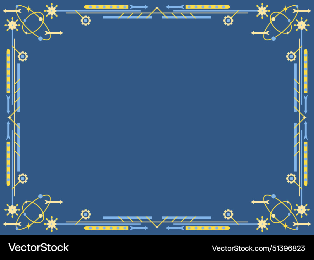 Vintage atompunk style frame with gears and light Vector Image