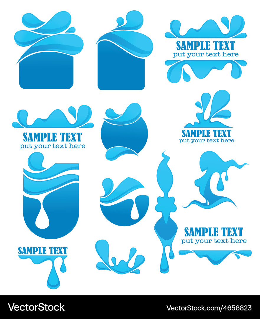 Water symbols and emblems Royalty Free Vector Image