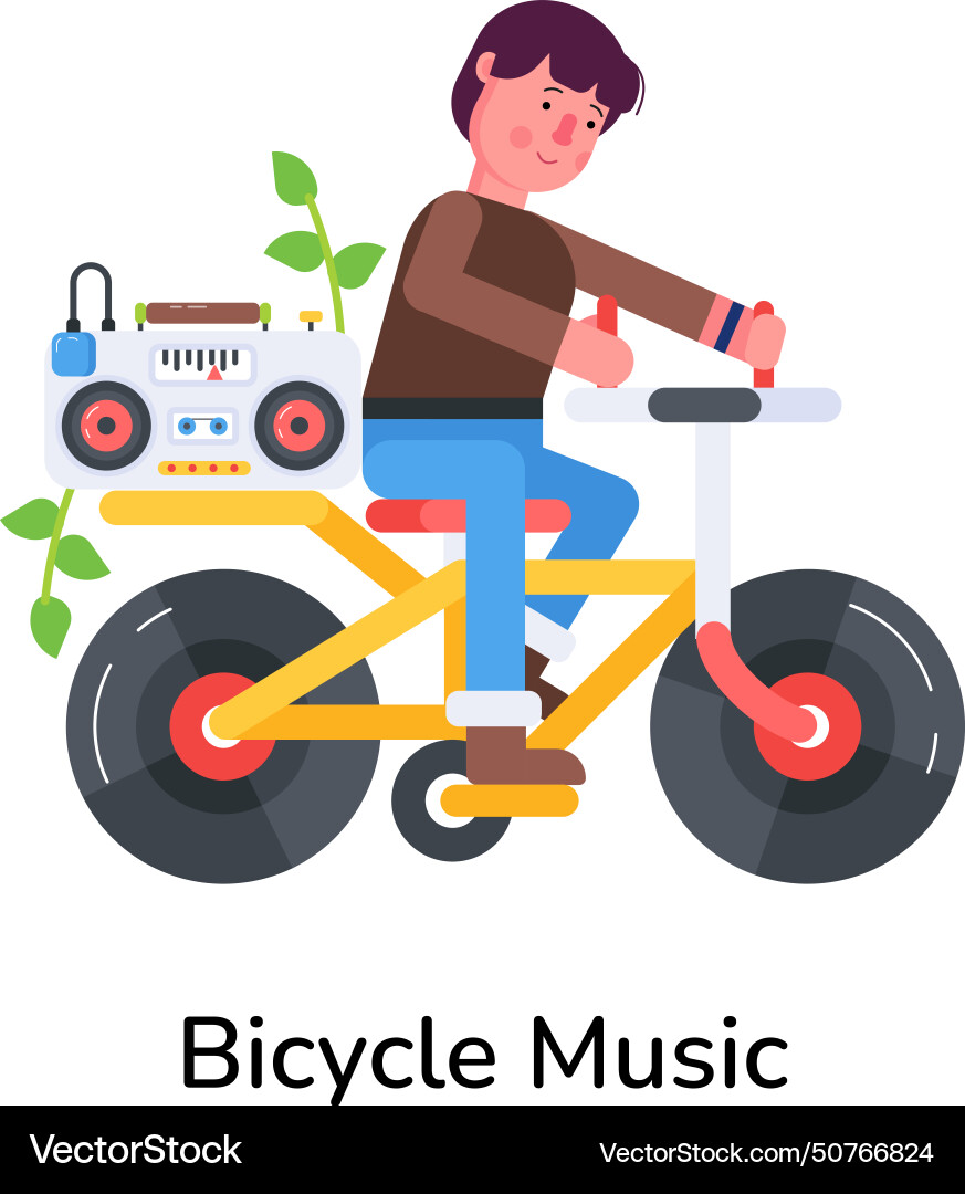 Bicycle music Royalty Free Vector Image - VectorStock
