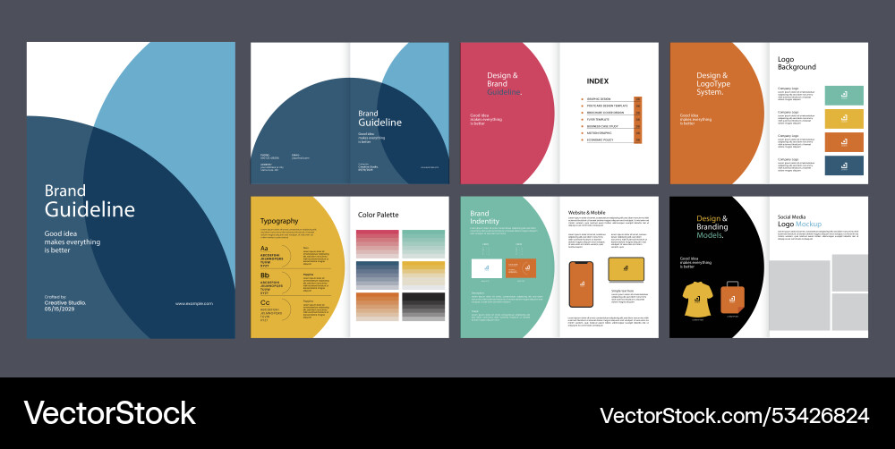 Brand guidelines brochure design template Vector Image