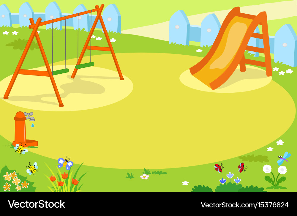 Cartoon empty playground Royalty Free Vector Image