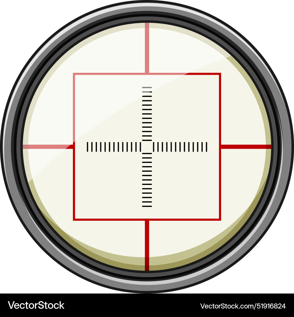 Gun scope sniper cartoon Royalty Free Vector Image