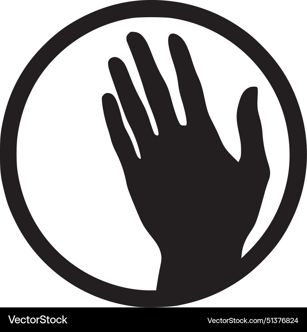 Hand - black and white isolated icon Royalty Free Vector