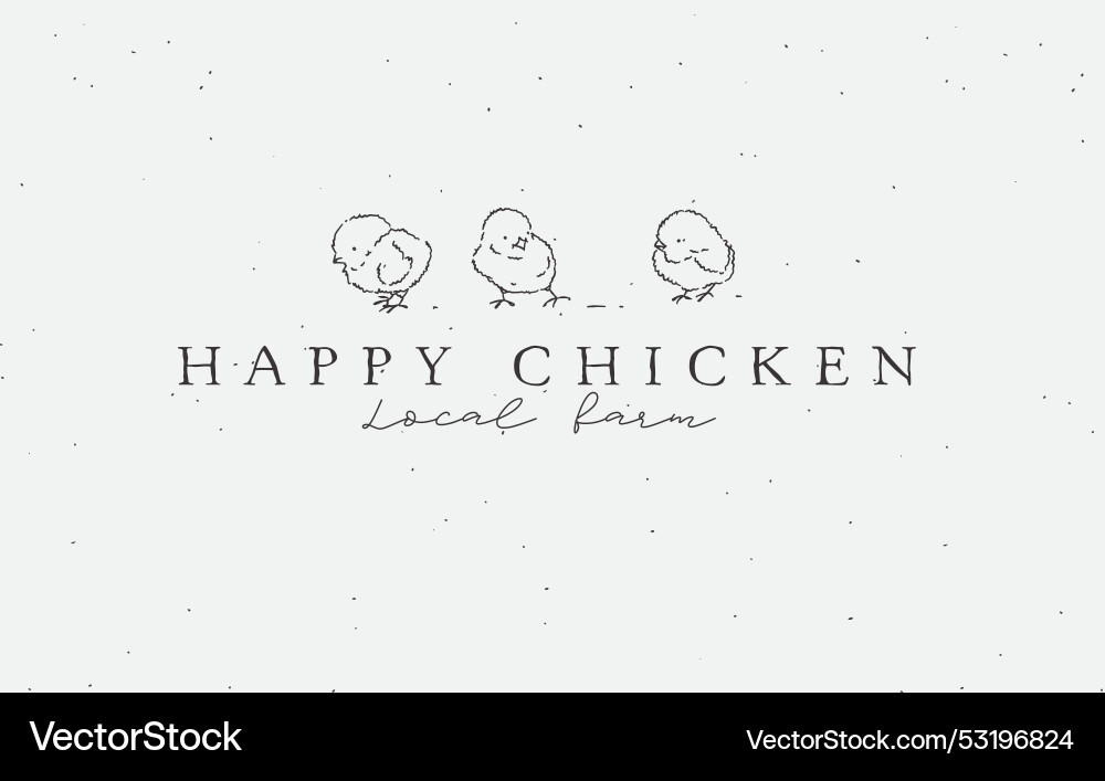 Local happy chick farm Royalty Free Vector Image