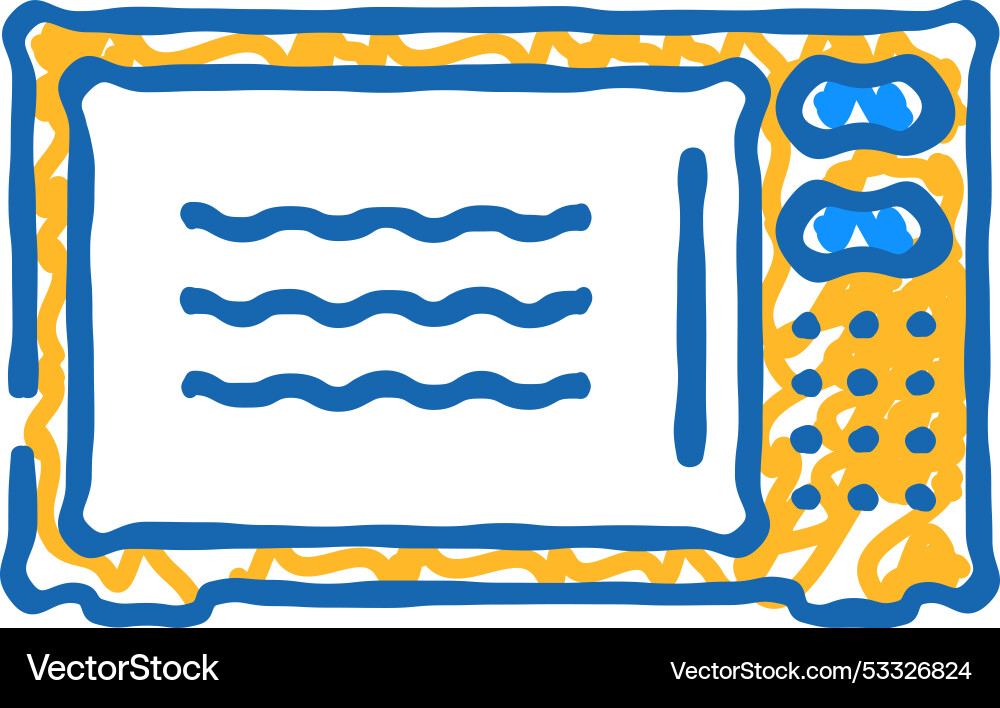 Microwave safe label product caution icon doodle Vector Image