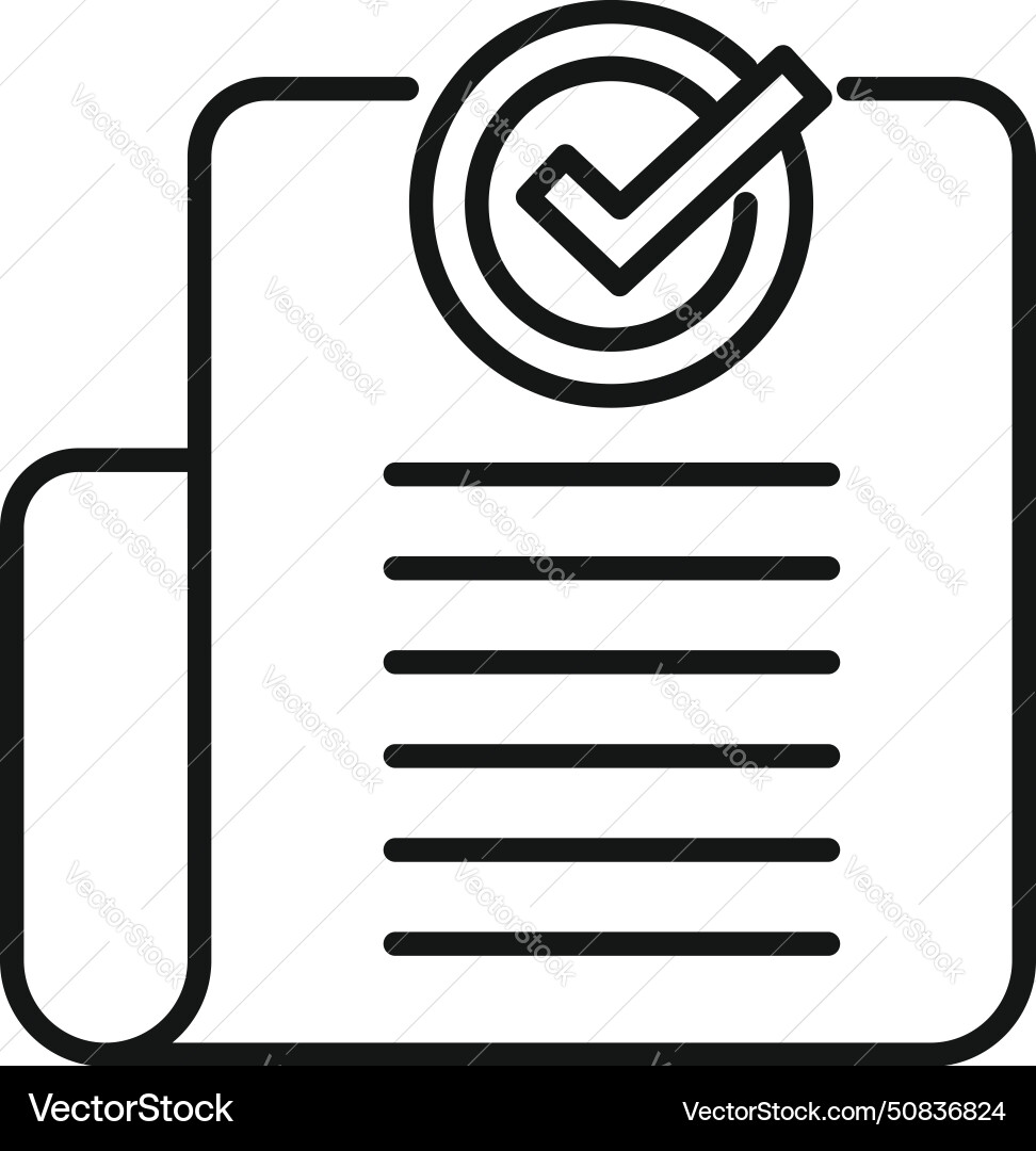 Online control documents icon outline Royalty Free Vector