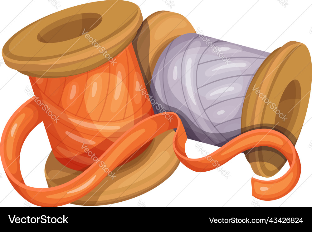 Spools with ribbons Royalty Free Vector Image - VectorStock