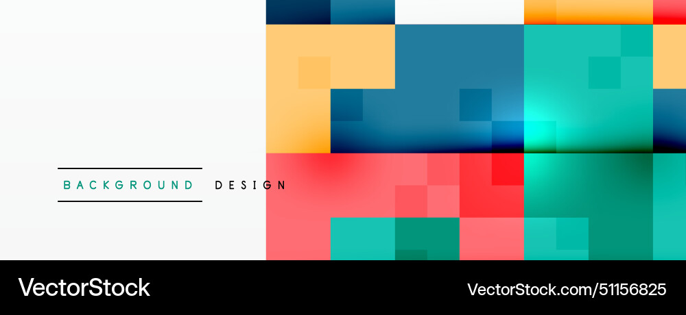 A colorful background with squares on white Vector Image