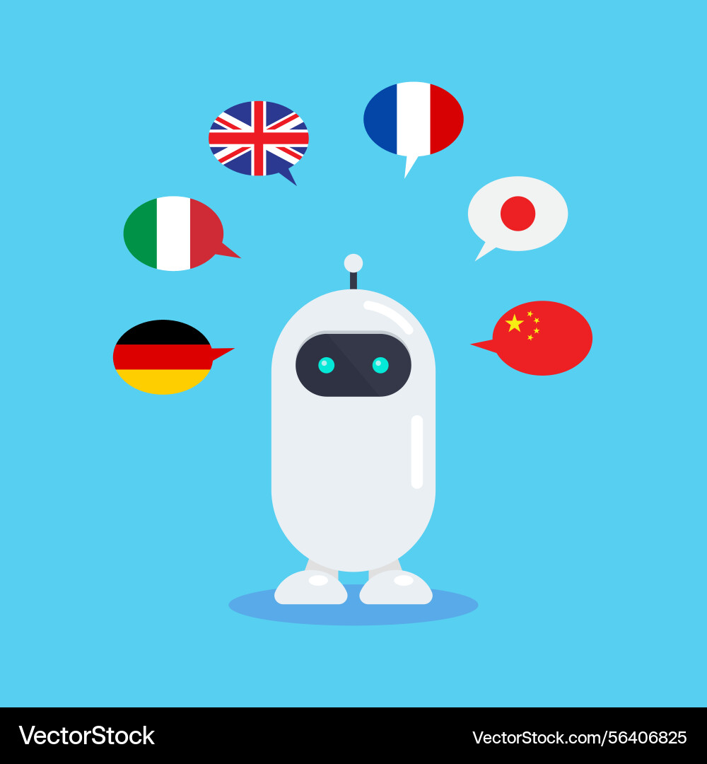Artificial intelligence chatbot translator Vector Image