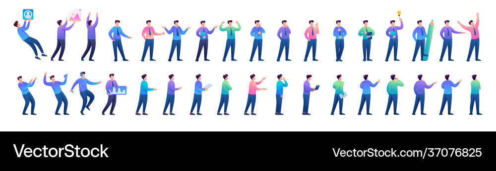 Big set young men for creating Royalty Free Vector Image