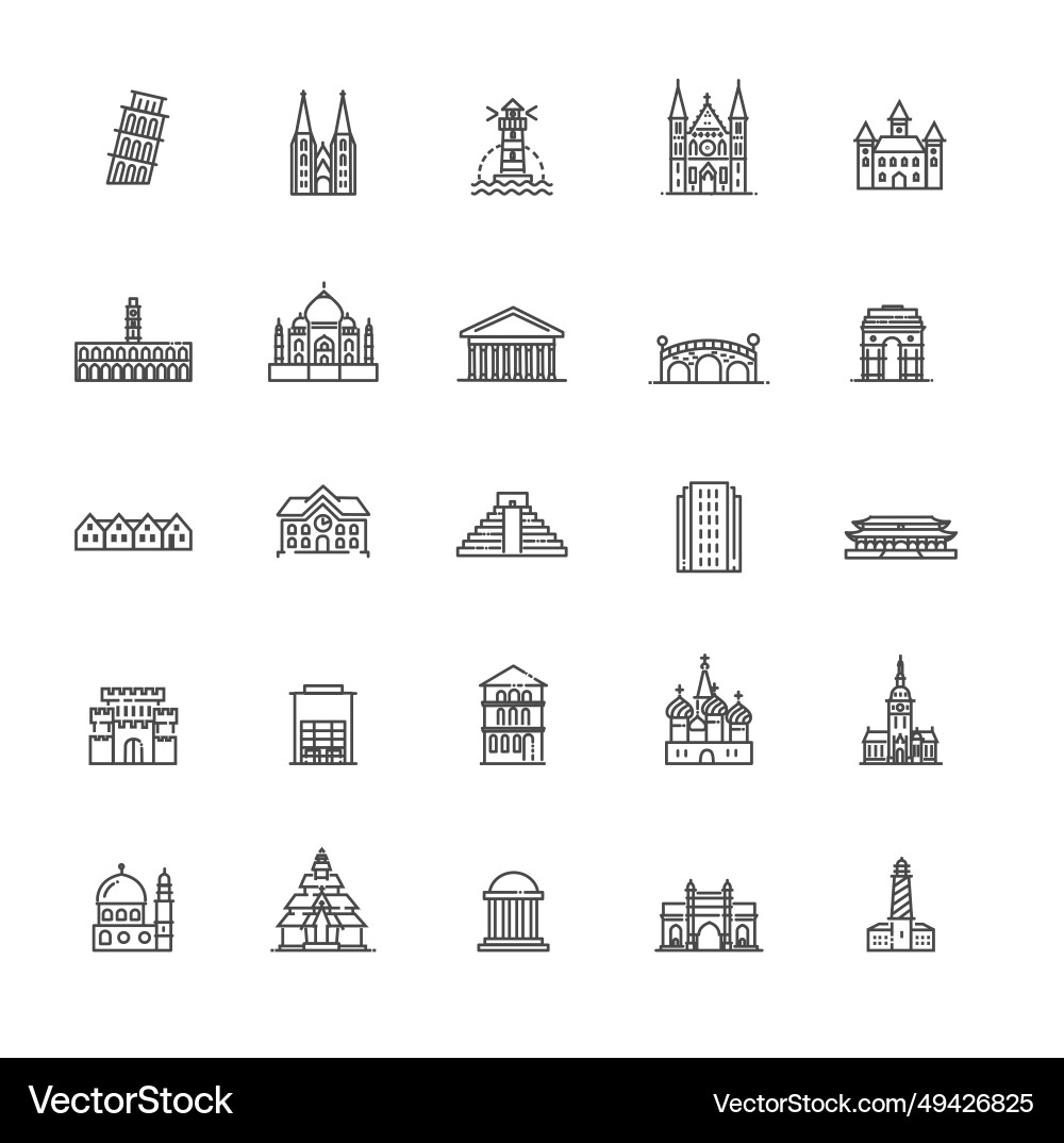 Building icons government Royalty Free Vector Image