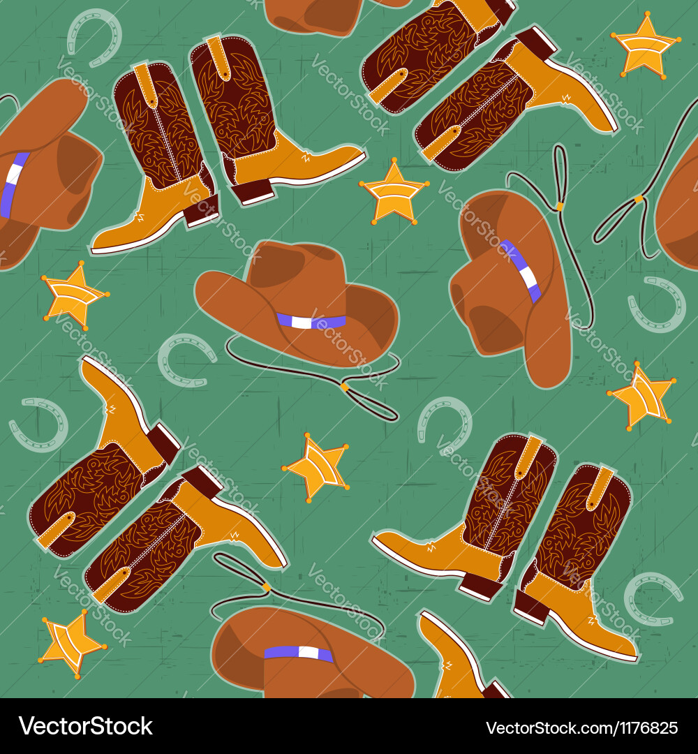 Cowboy seamless pattern for background Royalty Free Vector