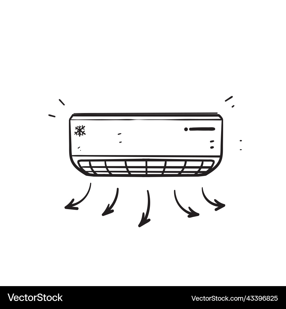 Hand drawn doodle air conditioner icon Royalty Free Vector