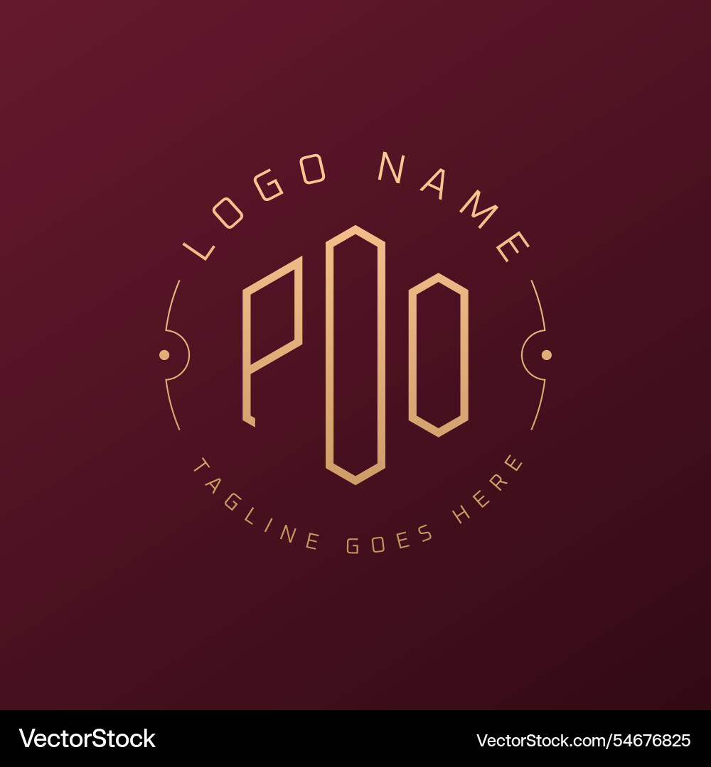 Luxury poo logo design elegant letter Royalty Free Vector