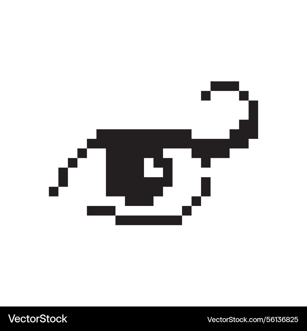 Pixel art eye icon 8 bit retro style human Vector Image