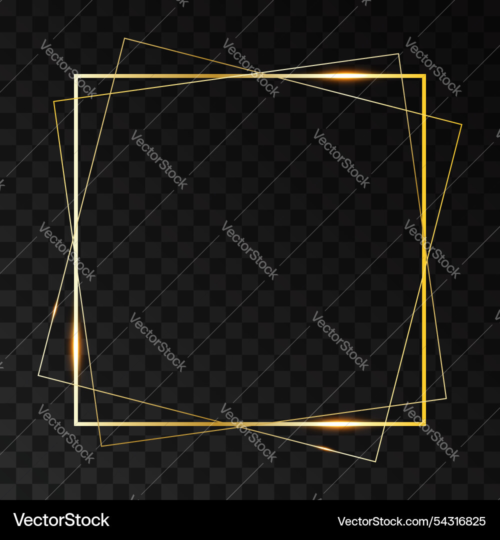 Realistic elegant geometric golden frame Vector Image