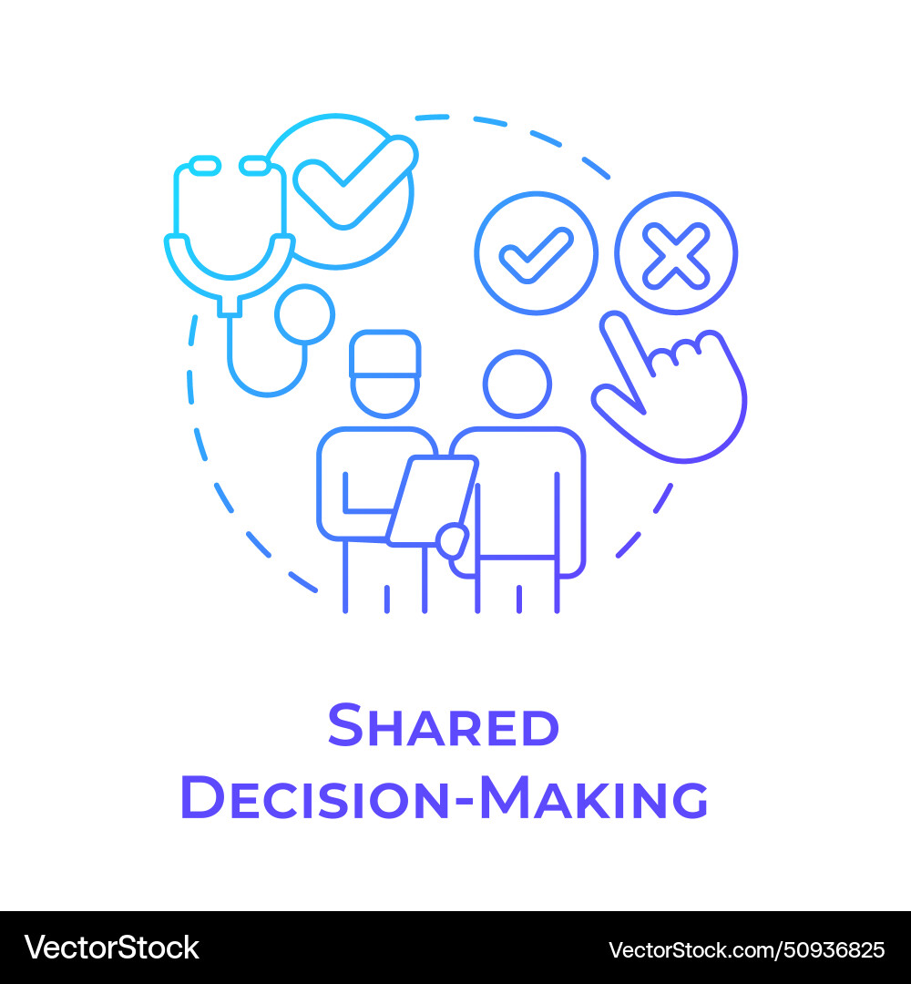 Shared decision-making blue gradient concept icon Vector Image