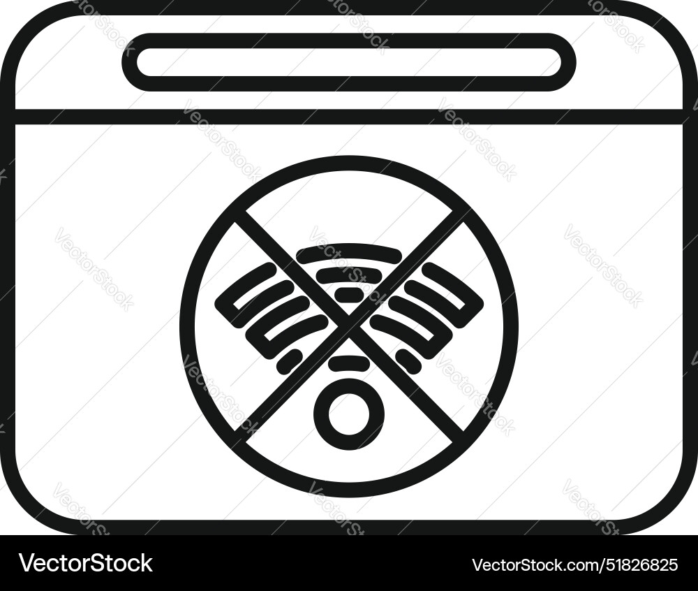 Smartphone showing wifi off symbol on its screen Vector Image